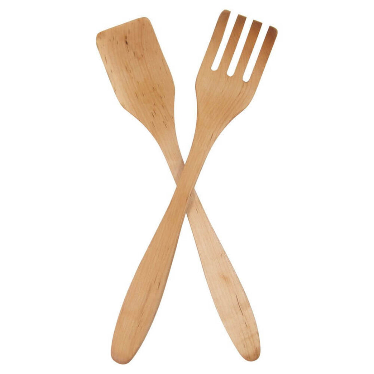 Wooden Salad Servers, Fork and Paddle Utensils, 12" – American ...